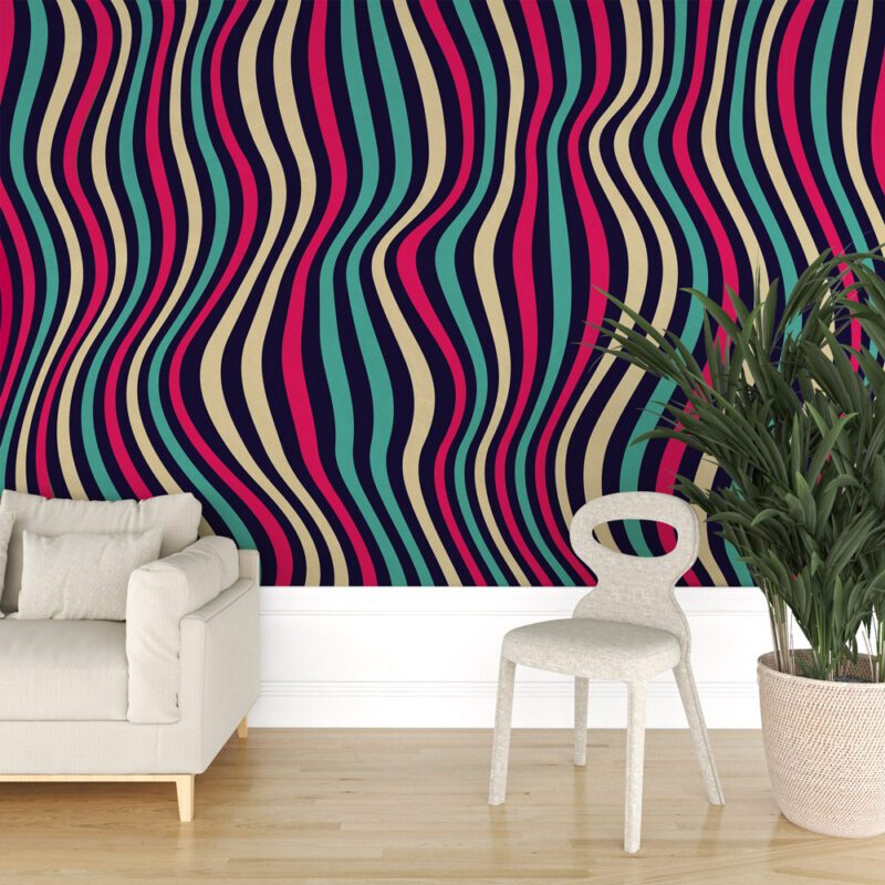 Waves Pattern Wall - Wallcastle