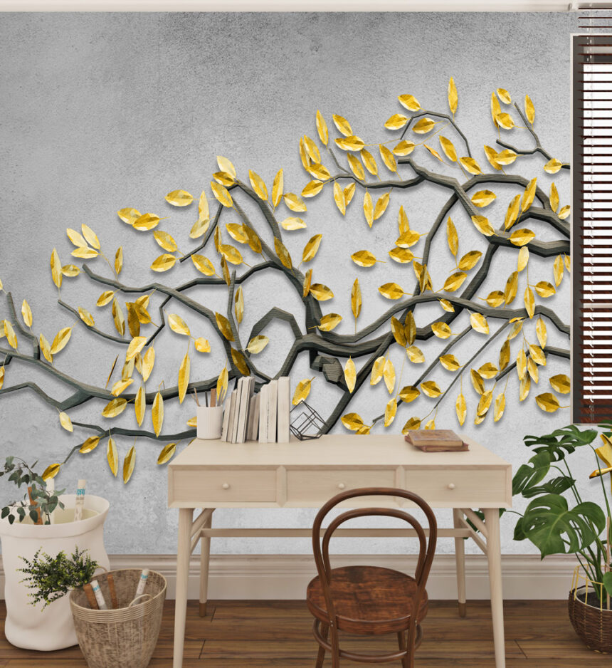 Golden Leaf's Tree, wallpaper in jalandhar, wallpaper shop in jalandhar ...